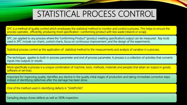 Statistical process control | PPTX | Business | Business and Finance