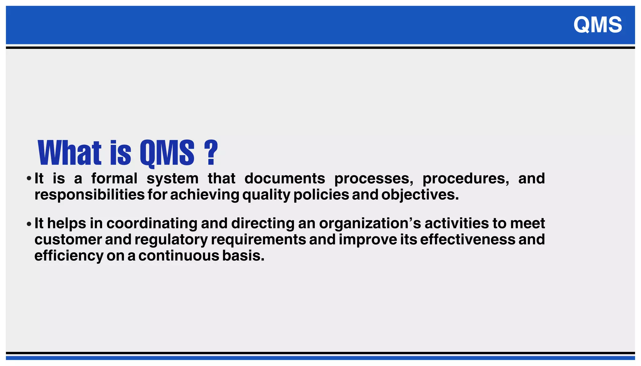 QUALITY MANAGEMENT SYSTEM (QMS) | PDF