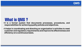QUALITY MANAGEMENT SYSTEM (QMS) | PDF