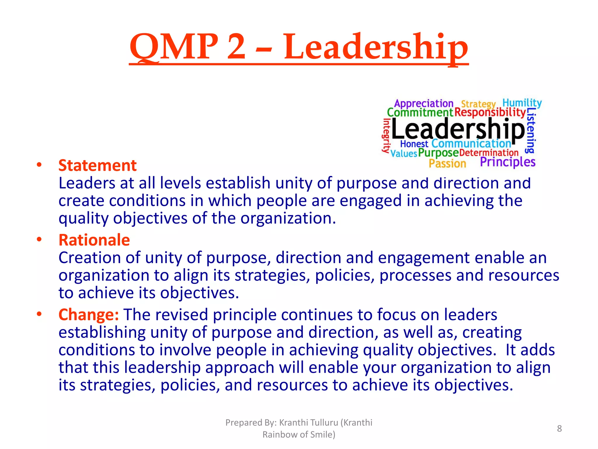 QMS Principles ISO 9001 2015 | PDF