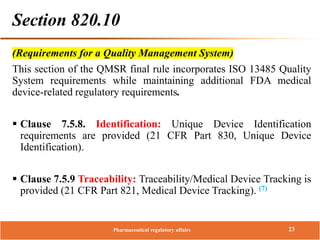Quality management system regulation (QMSR )Final rule 2024 | PDF