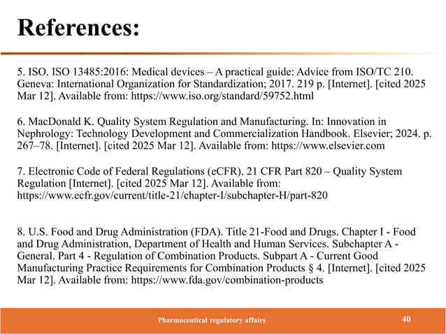 Quality management system regulation (QMSR )Final rule 2024 | PDF