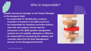 Risk Management in QMS and New Products Design (NPD) | PPTX