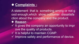 Complaints in Quality Management System | PPTX