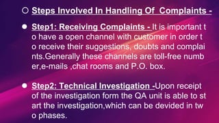 Complaints in Quality Management System | PPTX