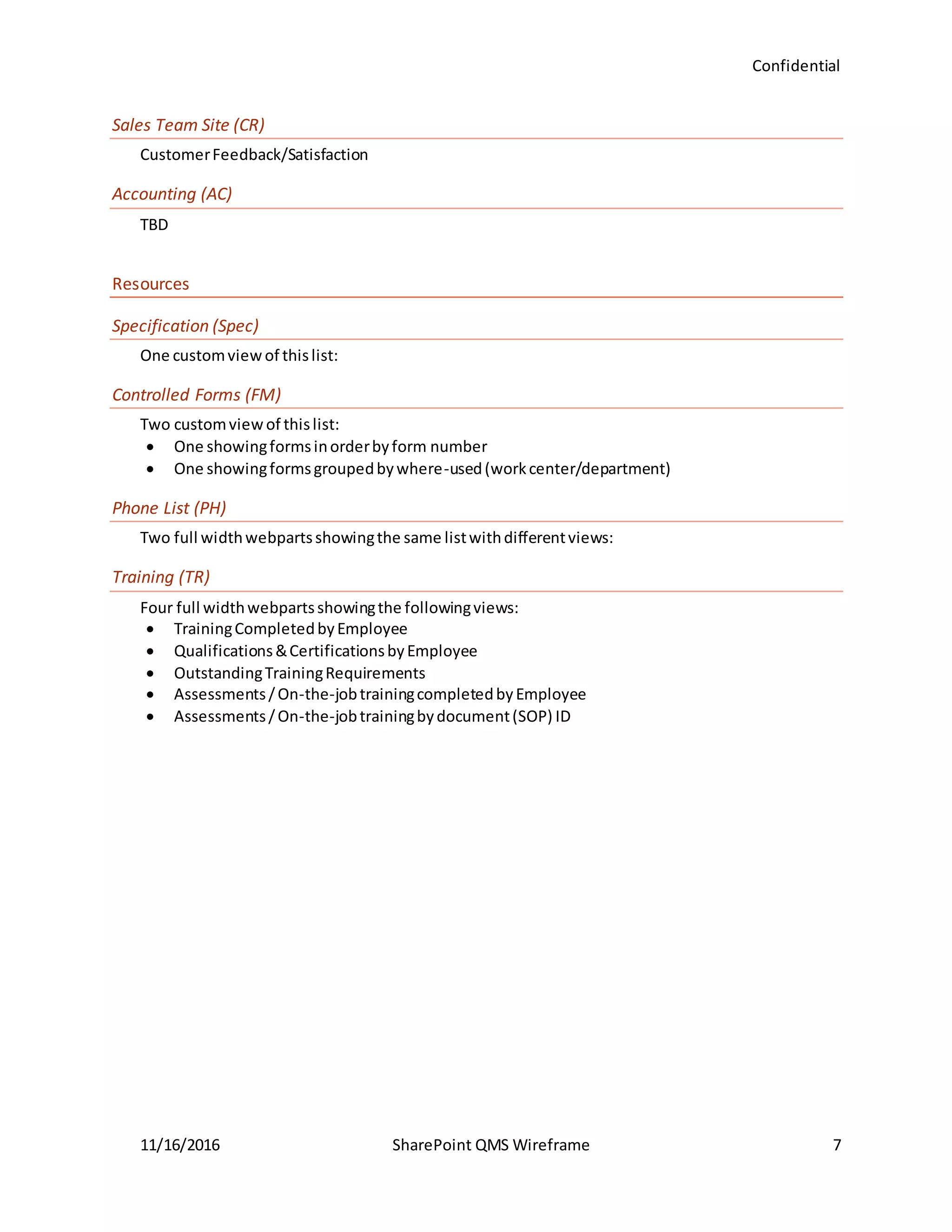 QMS SharePoint Wireframe - download and edit for you use | DOCX