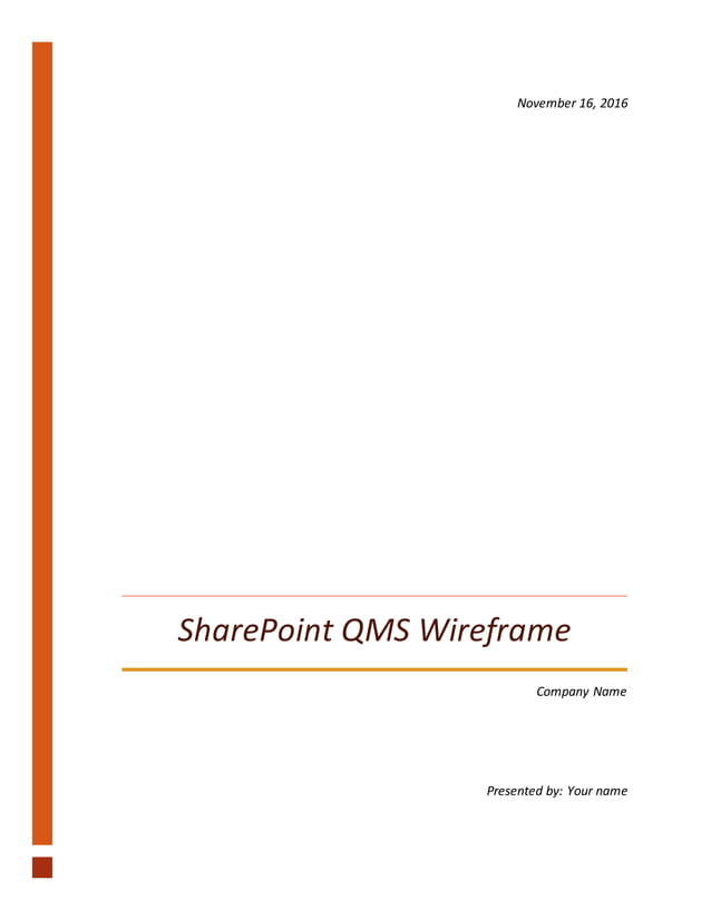 QMS SharePoint Wireframe - download and edit for you use | DOCX | Web ...