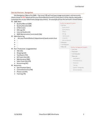 QMS SharePoint Wireframe - download and edit for you use | DOCX