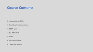 Quality Management System (QMS) Training | PDF