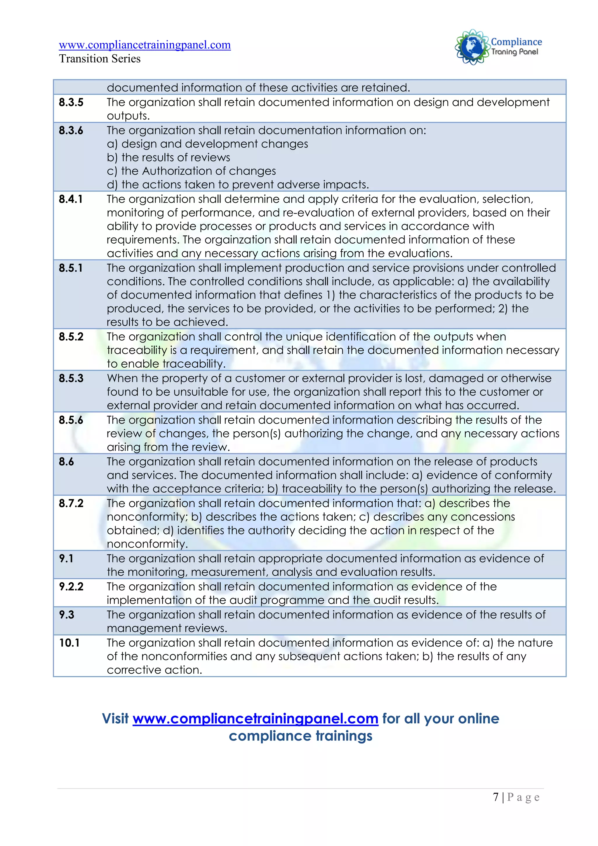 Summary of changes ISO 9001:2015 | PDF