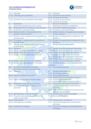 Summary of changes ISO 9001:2015 | PDF