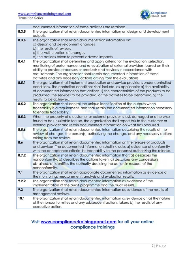 Summary of changes ISO 9001:2015 | PDF