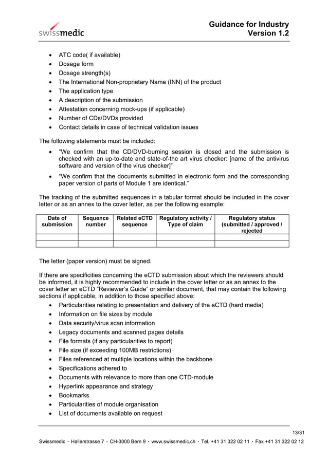 Guidance for Industry on Providing Regulatory Information in eCTD ...