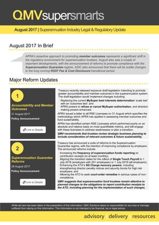 QMV Regulatory Update August 2017 | PDF | Financial Regulation | Economy