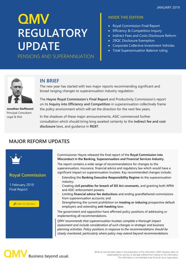 QMV Regulatory Update - January 2019 | PDF