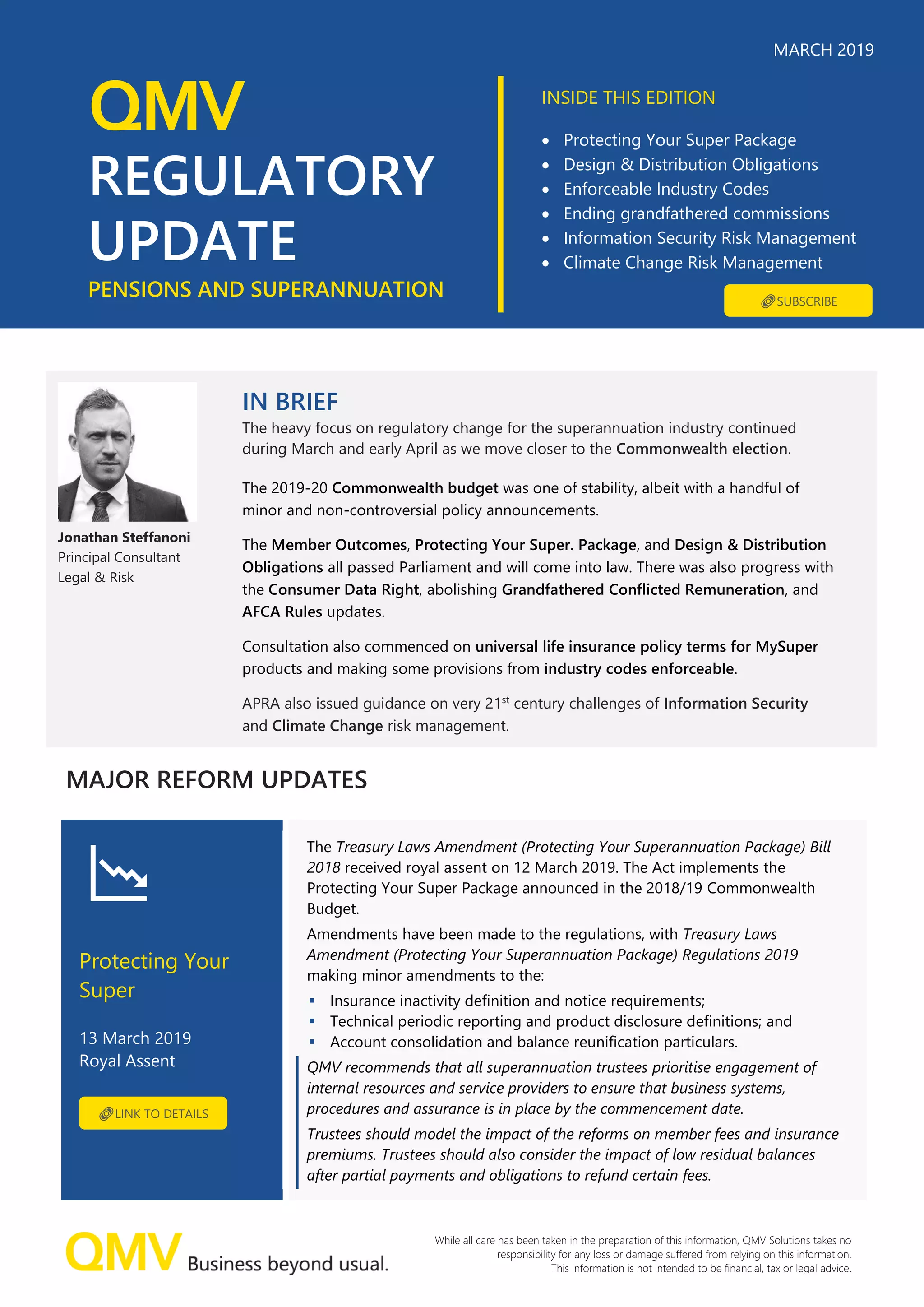 QMV Legal & Regulatory Update - March 2019 | PDF