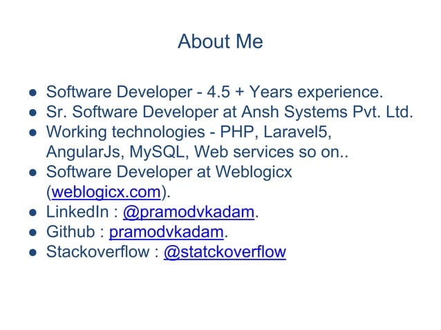 Laravel5 Introduction and essentials | PPT