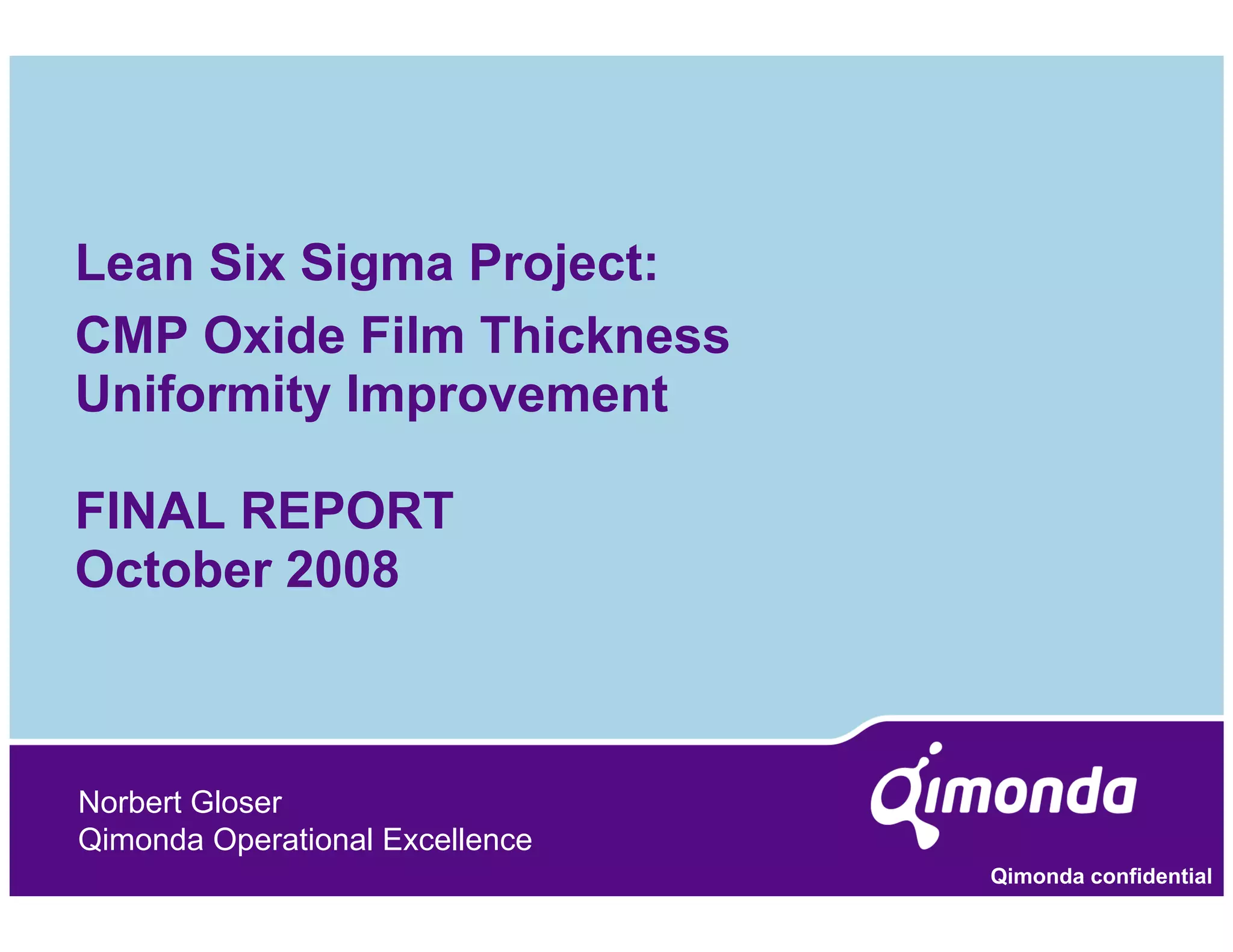 Qna L6 S Project Aa Cmp Oxide Range Reduction (Oct 08) | PDF