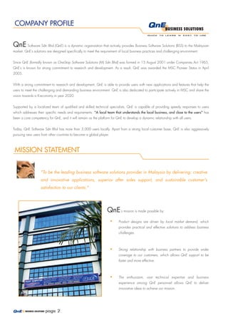 QnE Business Software Brochure | PDF