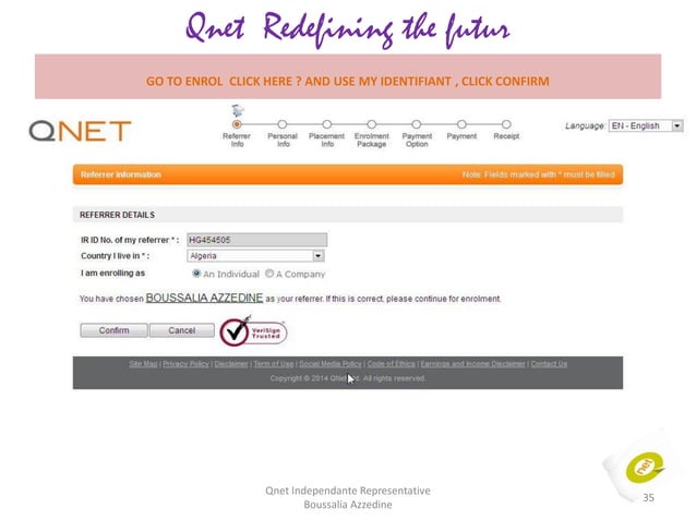 Qnet complan and registration | PPT