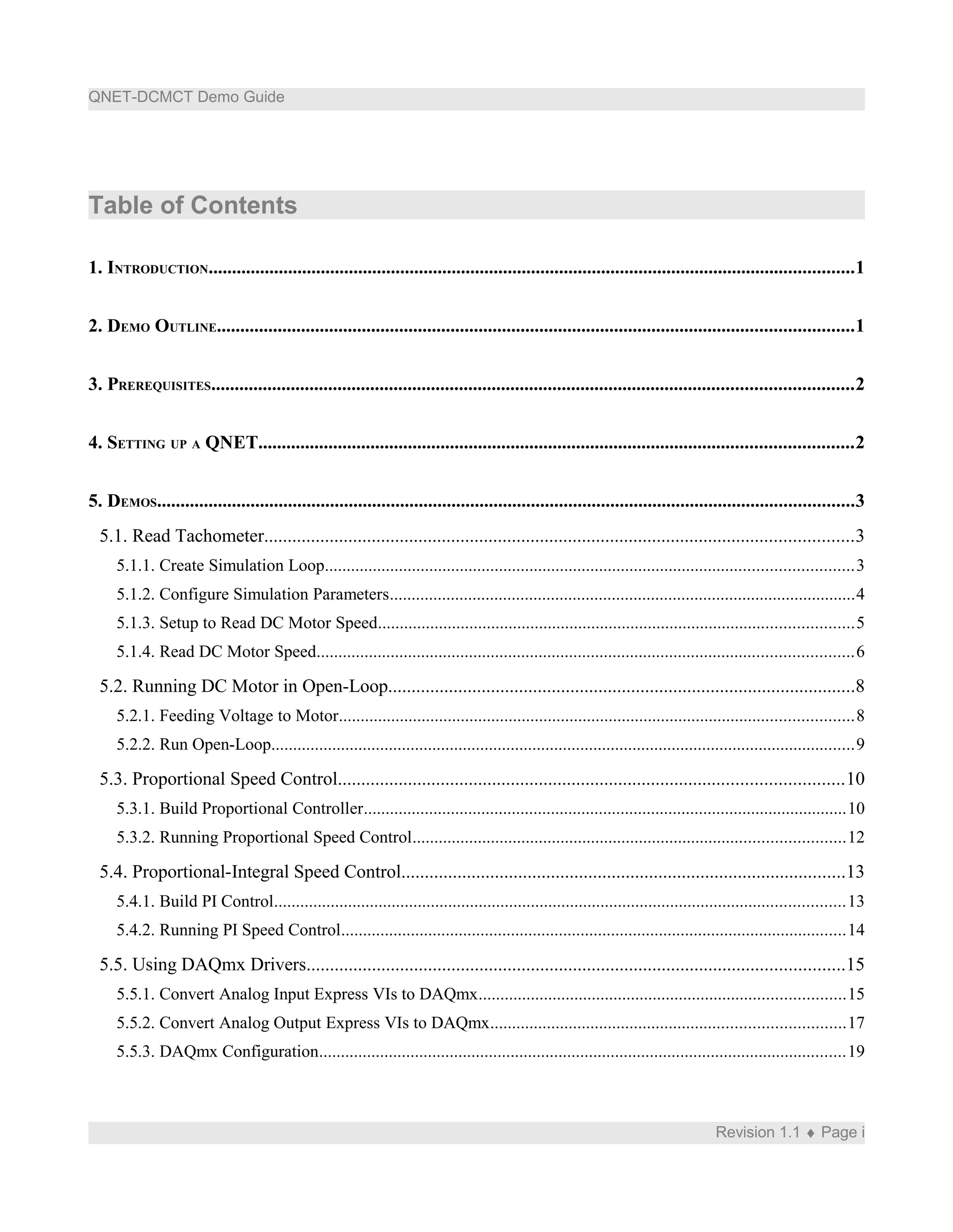 Qnet dc motor control demo guide | PDF
