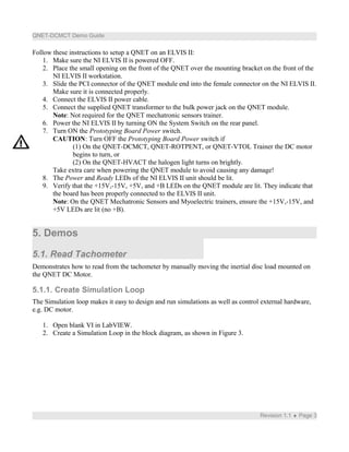 Qnet dc motor control demo guide | PDF