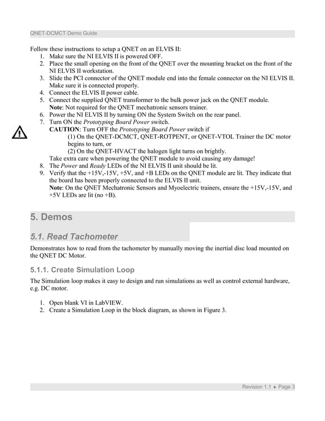 Qnet dc motor control demo guide | PDF