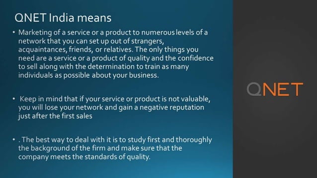 Qnet india | PPTX