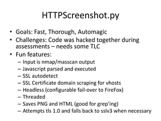 Shmoocon 2015 - httpscreenshot | PDF