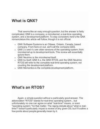 Qnx os | DOCX