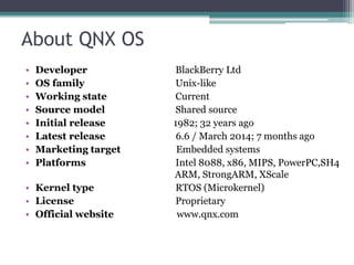 Qnx os | PPTX