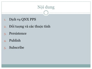 QNX Embedded RealTime OS | PPT