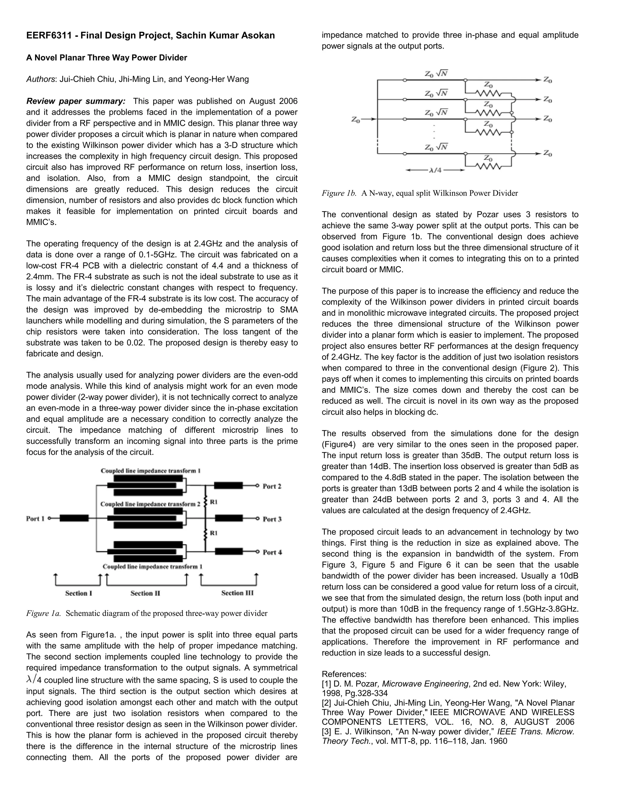 A Novel Planar Three Way Power Divider | PDF