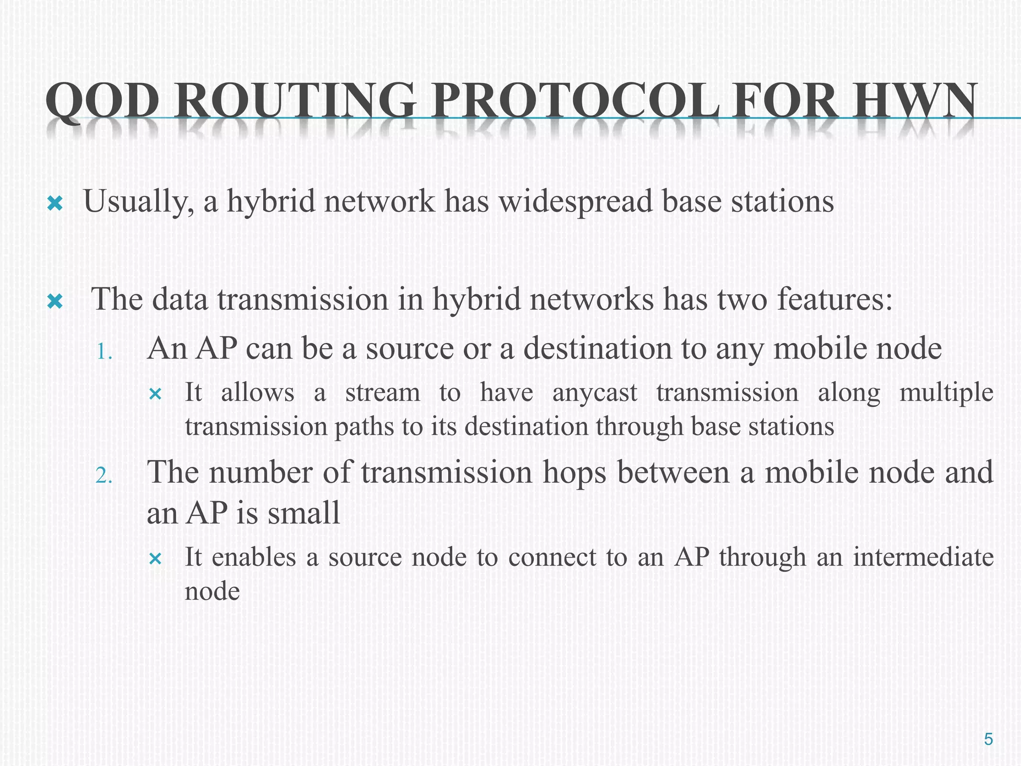 QOD routing protocols : phase 1 ppt | PPT