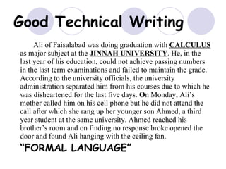 Qualities of good technical writing with examples | PPT