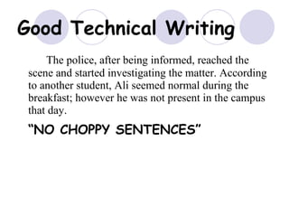 Qualities of good technical writing with examples | PPT
