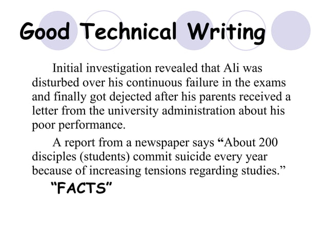 Qualities of good technical writing with examples