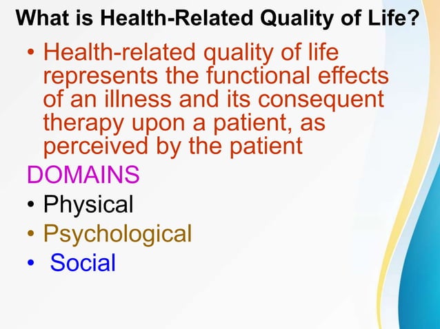 Health-Related Quality of Life | PPT