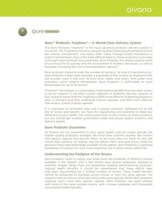 Qore probiotic product profile final 8 5-09 | PDF