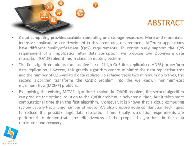 QoS-Aware Data Replication for Data-Intensive Applications in Cloud Computing Systems | PPT