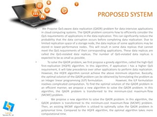 QoS-Aware Data Replication for Data-Intensive Applications in Cloud Computing Systems | PPT