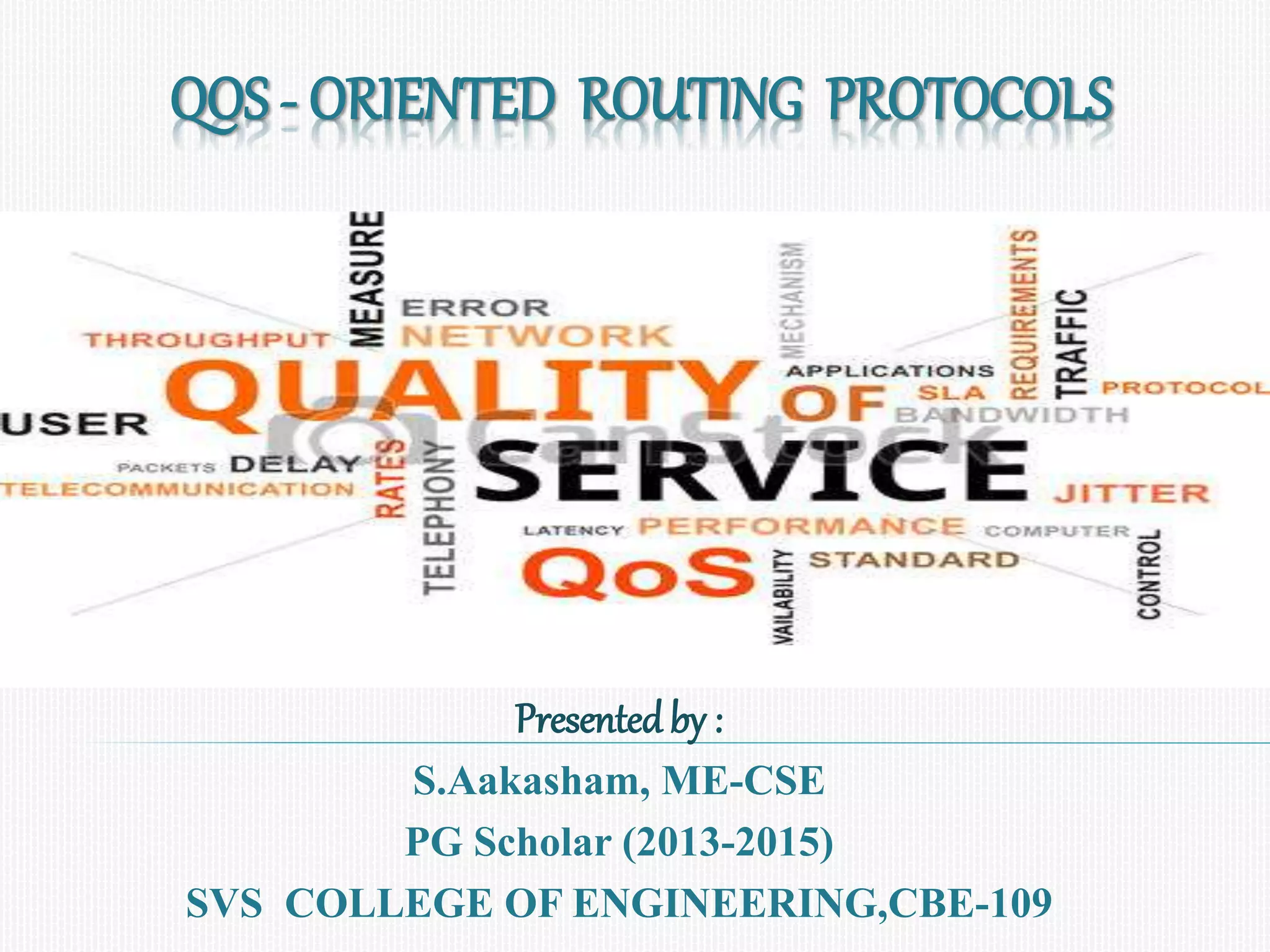 Qo S Oriented Distributed Routing Protocols Anna University 2nd Review Ppt Ppt