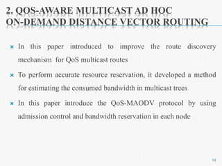 Qo s oriented distributed routing protocols : anna university 2nd review ppt | PPT