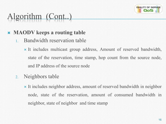 Qo S Oriented Distributed Routing Protocols Anna University 2nd Review Ppt Ppt