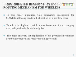 Qo s oriented distributed routing protocols : anna university 2nd review ppt | PPT