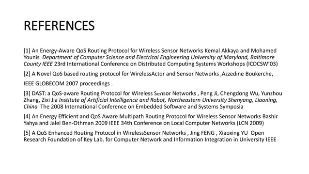 Qos aware routing protocol for wsn | PPTX | Computer Networking | Computing