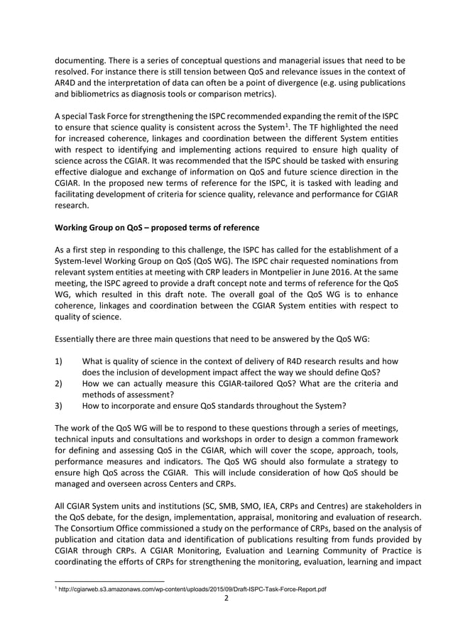 Quality of Science (QoS) concept note | PDF