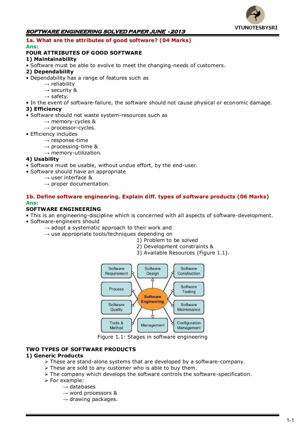 Vtu 5th Sem Cse Software Engineering Solved Papers Jun13 Dec13 Jun1 