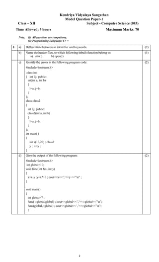 CS Sample Paper 1 | PDF