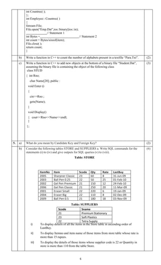 CS Sample Paper 1 | PDF